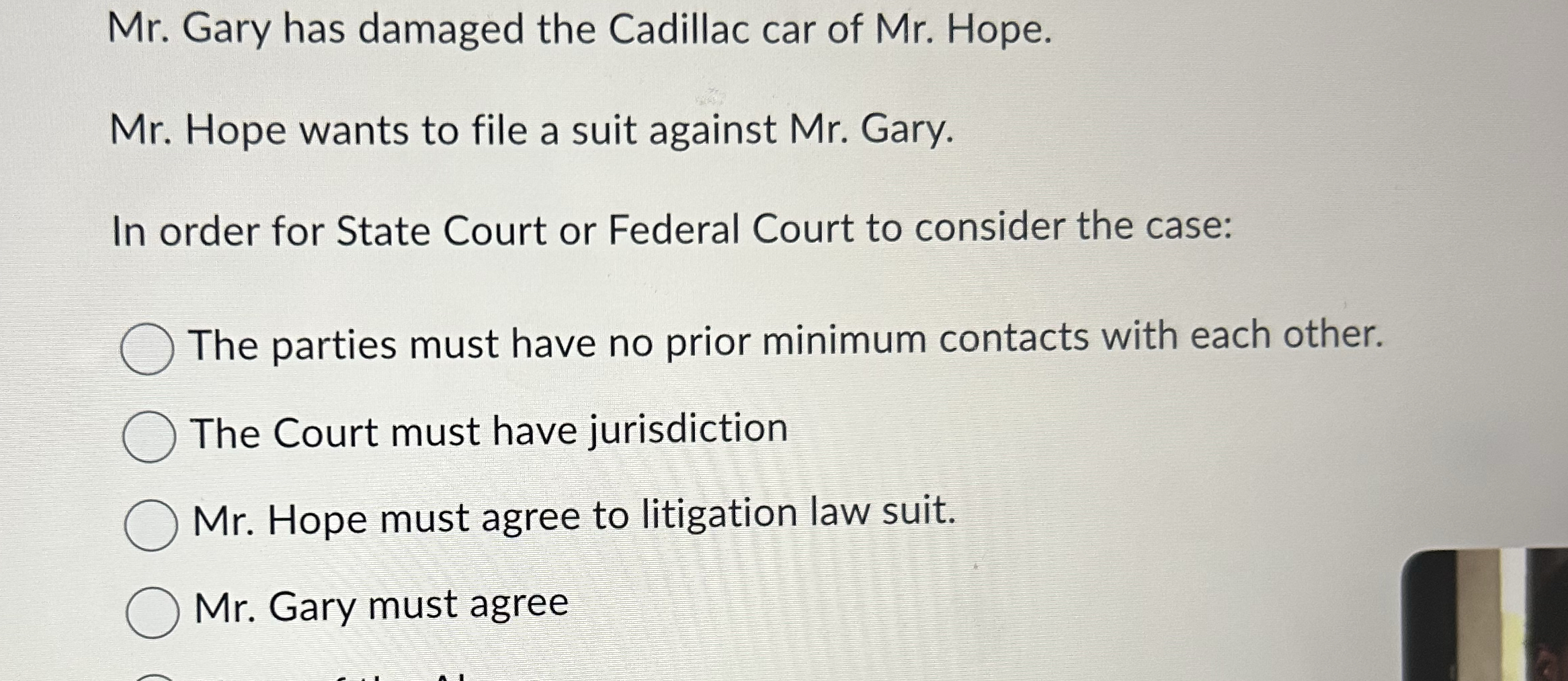 Solved Mr. ﻿Gary has damaged the Cadillac car of Mr. | Chegg.com