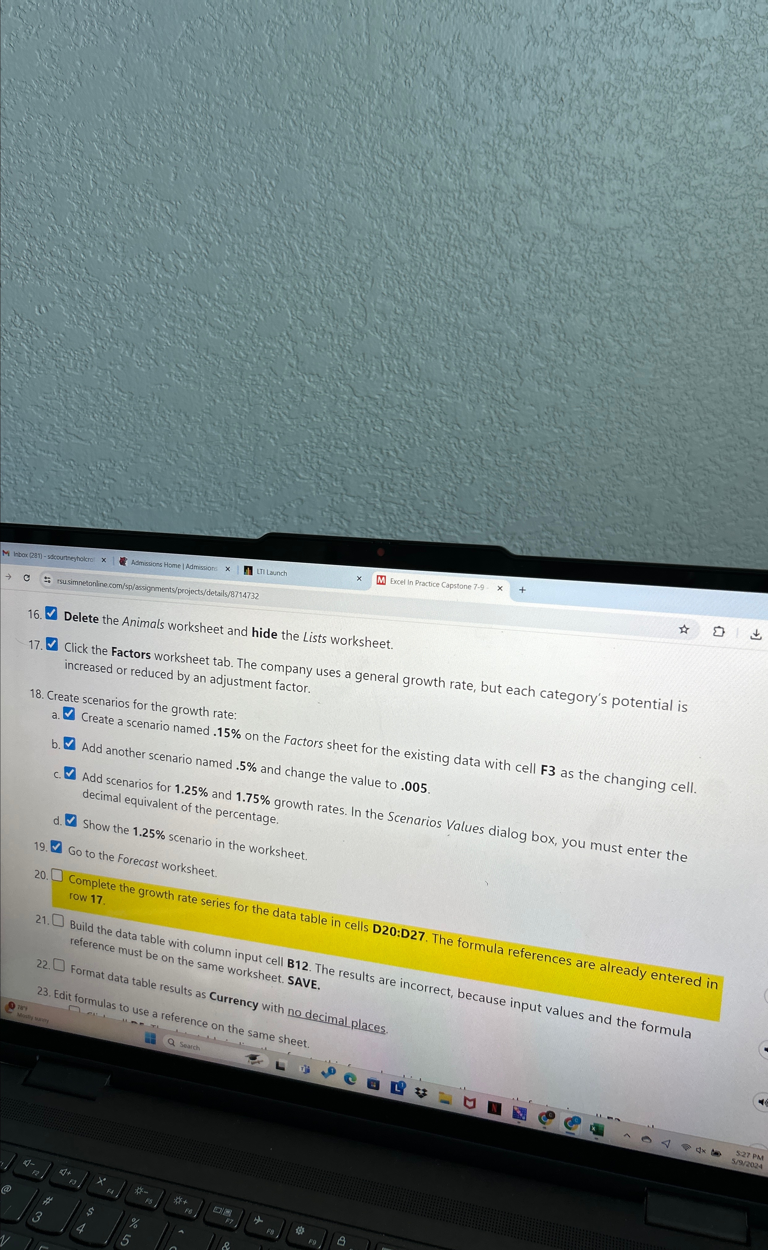 Solved Delete the Animals worksheet and hide the Lists | Chegg.com