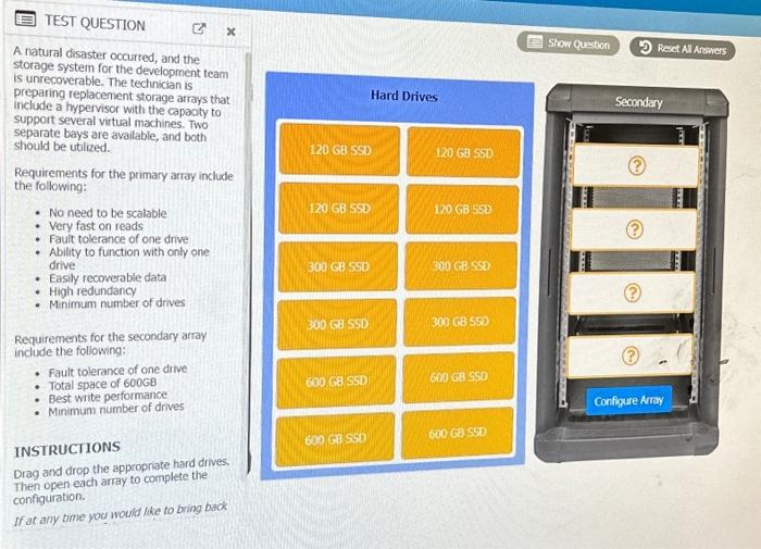 Solved TEST QUESTION A natural disaster occurred, and the | Chegg.com