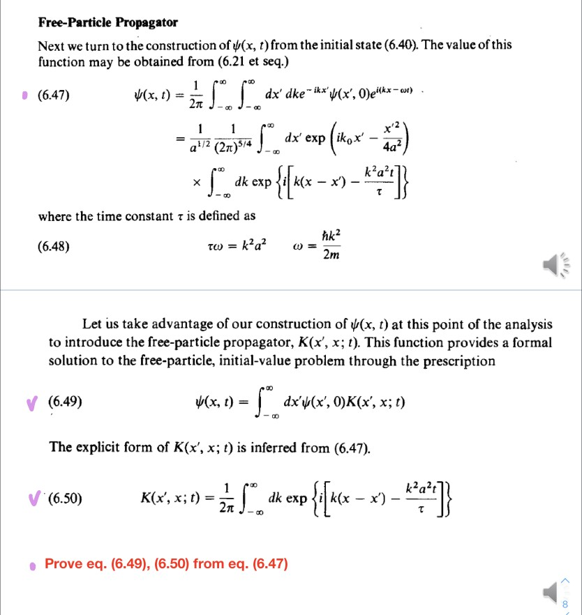 Solved Free-Particle Propagator Next we turn to the | Chegg.com