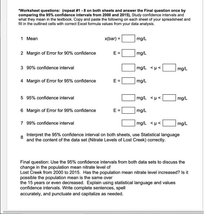 Solved 2) In the cells where you will place the margins of | Chegg.com