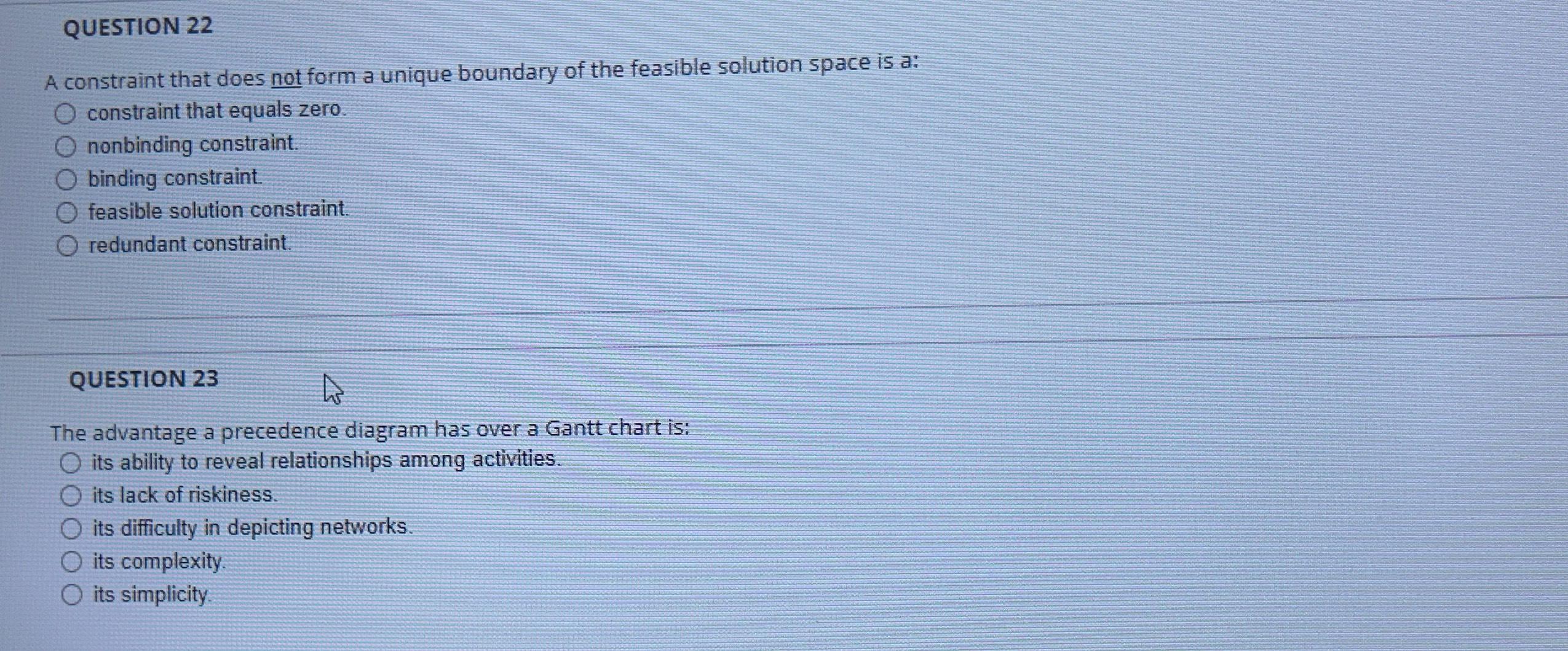 Solved QUESTION 22A constraint that does not form a unique | Chegg.com