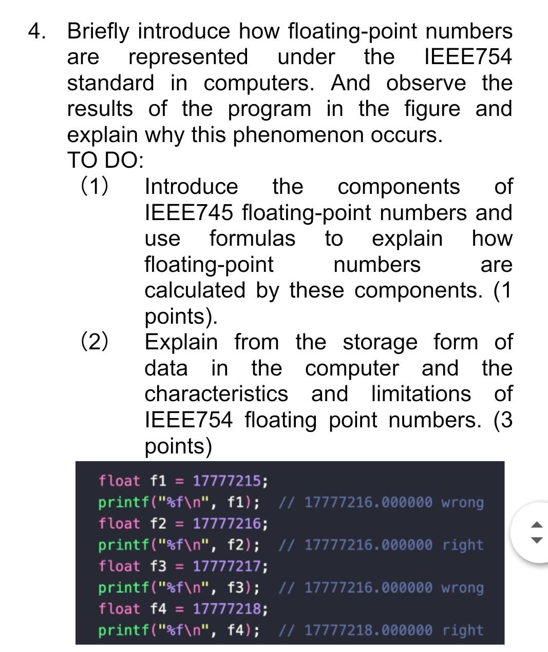 Solved Briefly introduce how floating-point numbers are | Chegg.com