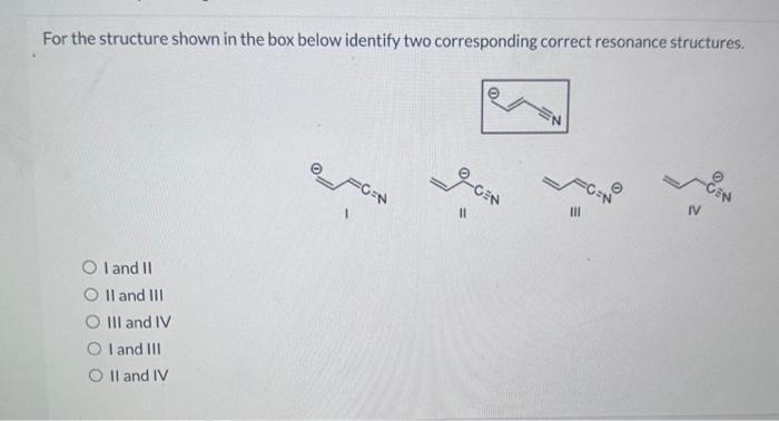 Solved For the structure shown in the box below identify two | Chegg.com