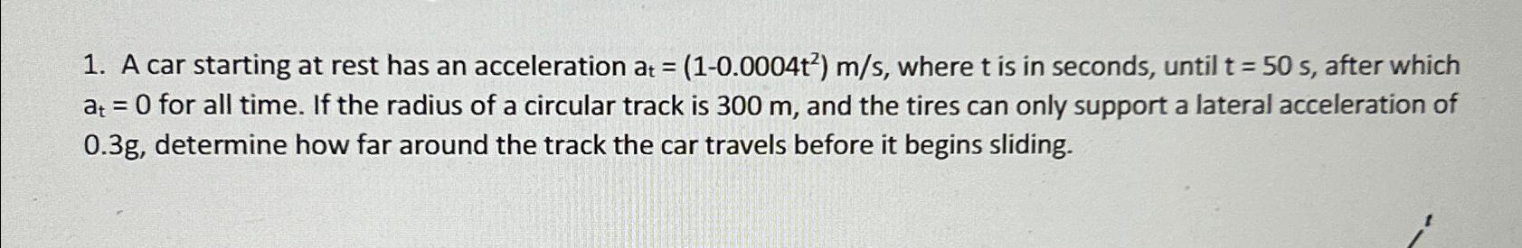 A car starting at rest has an acceleration | Chegg.com