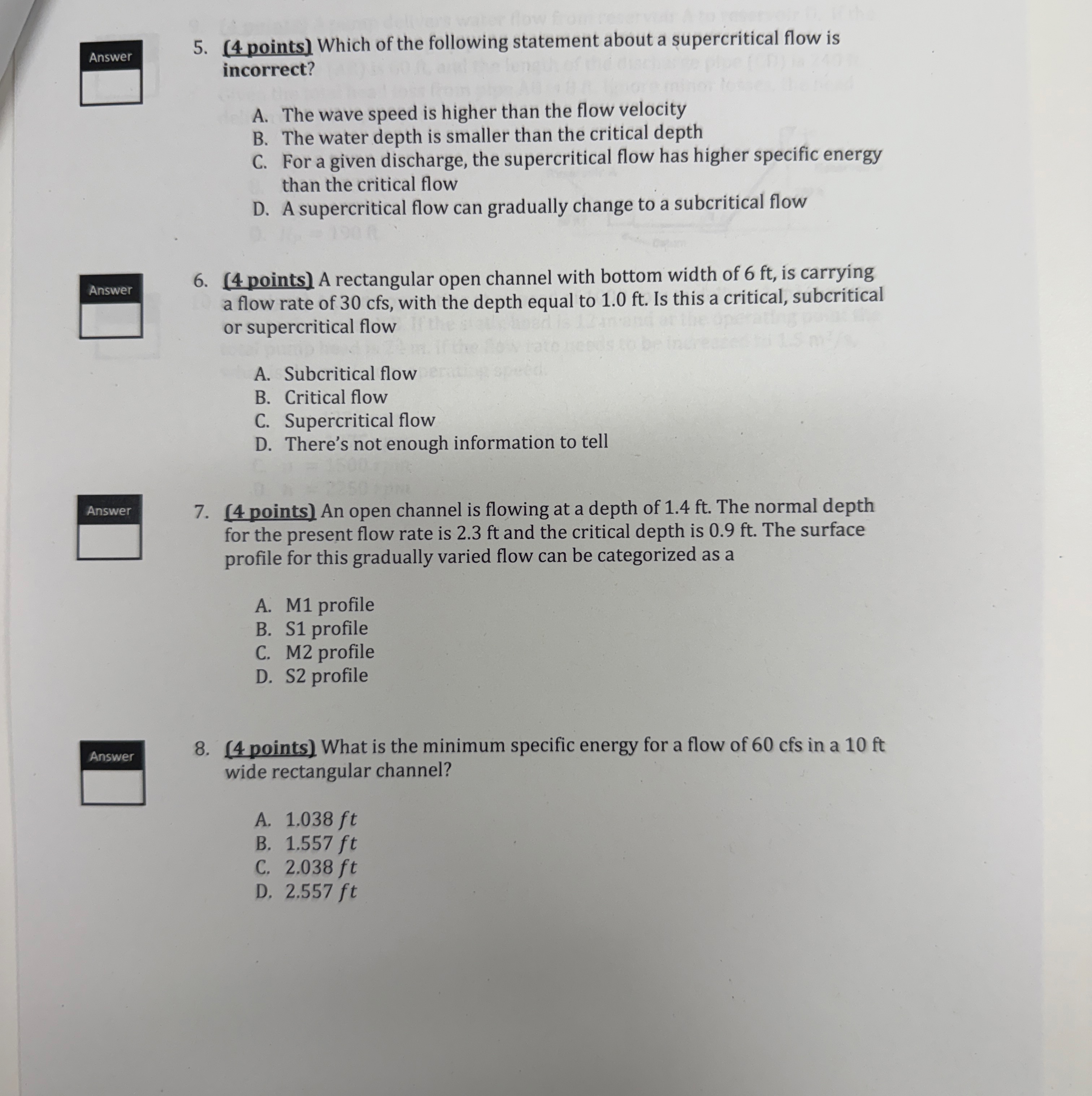 Solved Answer5. (4 ﻿points) ﻿Which of the following | Chegg.com