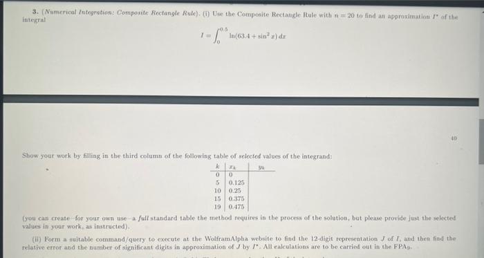 Solved 3. (Numerical Integration: Composite Rectangle Rule). | Chegg.com