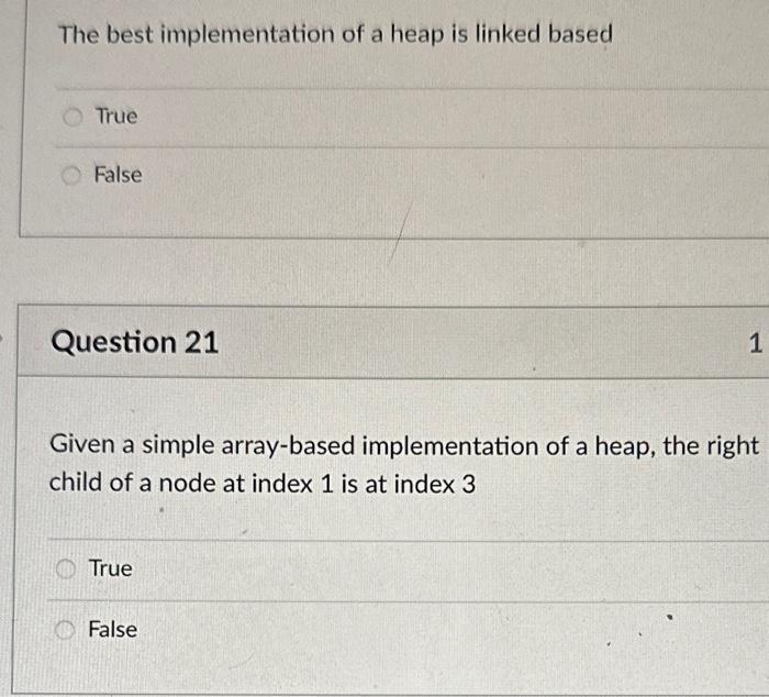 Solved The best implementation of a heap is linked based | Chegg.com
