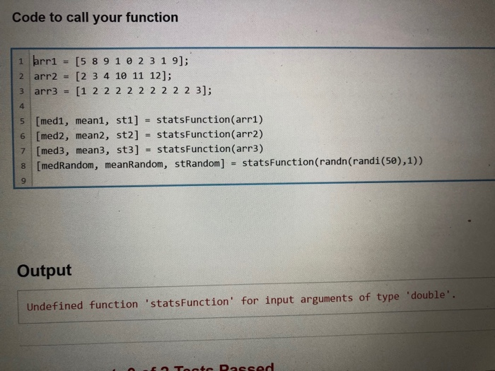 Solved Code to call your function 1 arr1 = [5 8 9 1 0 2 3 1 | Chegg.com