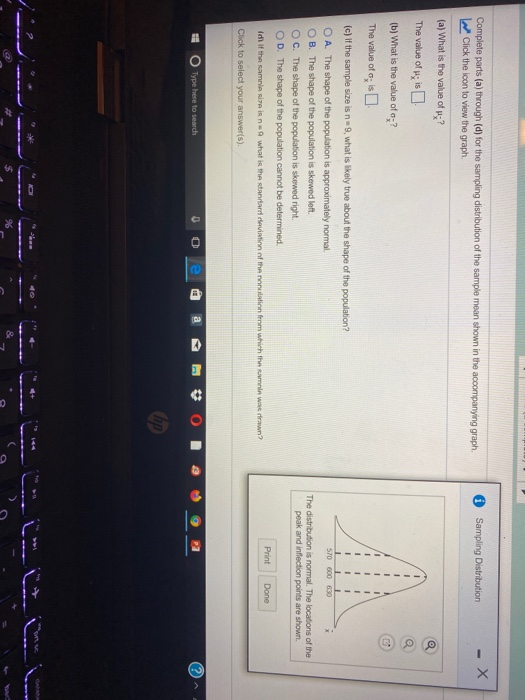 Solved Sampling Distribution X Complete parts (a) through | Chegg.com