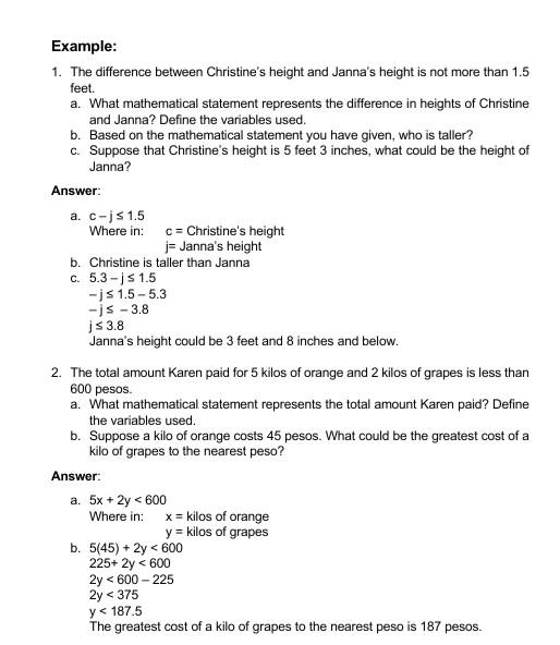 Solved Problem Solving Involving Linear Inequalities In Two Chegg