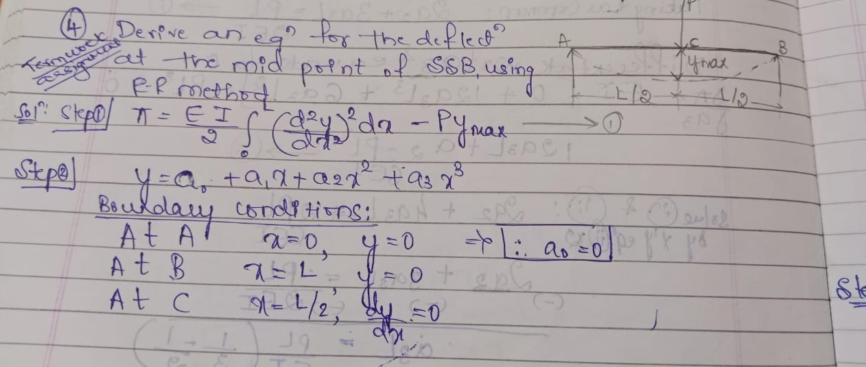 Solved (4) ﻿Derive an eg" ﻿for the deflectkers at the mid | Chegg.com
