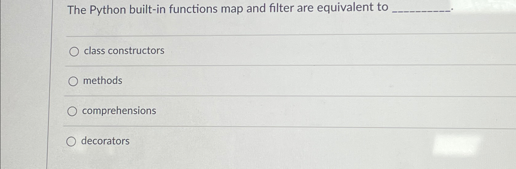 Solved The Python built-in functions map and filter are | Chegg.com