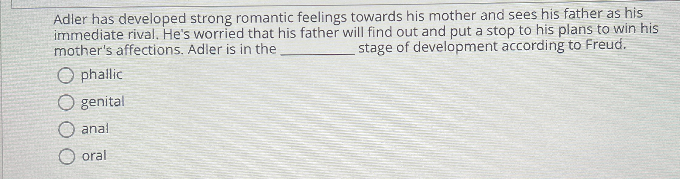 Solved Adler has developed strong romantic feelings towards | Chegg.com