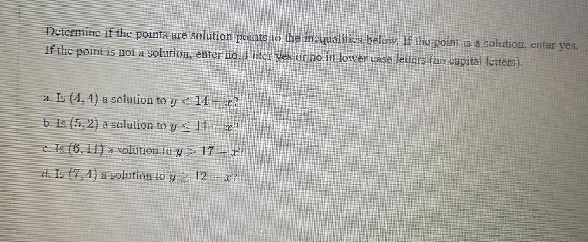 Solved Determine if the points are solution points to the | Chegg.com