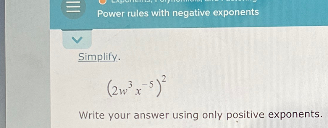 Solved Power rules with negative | Chegg.com