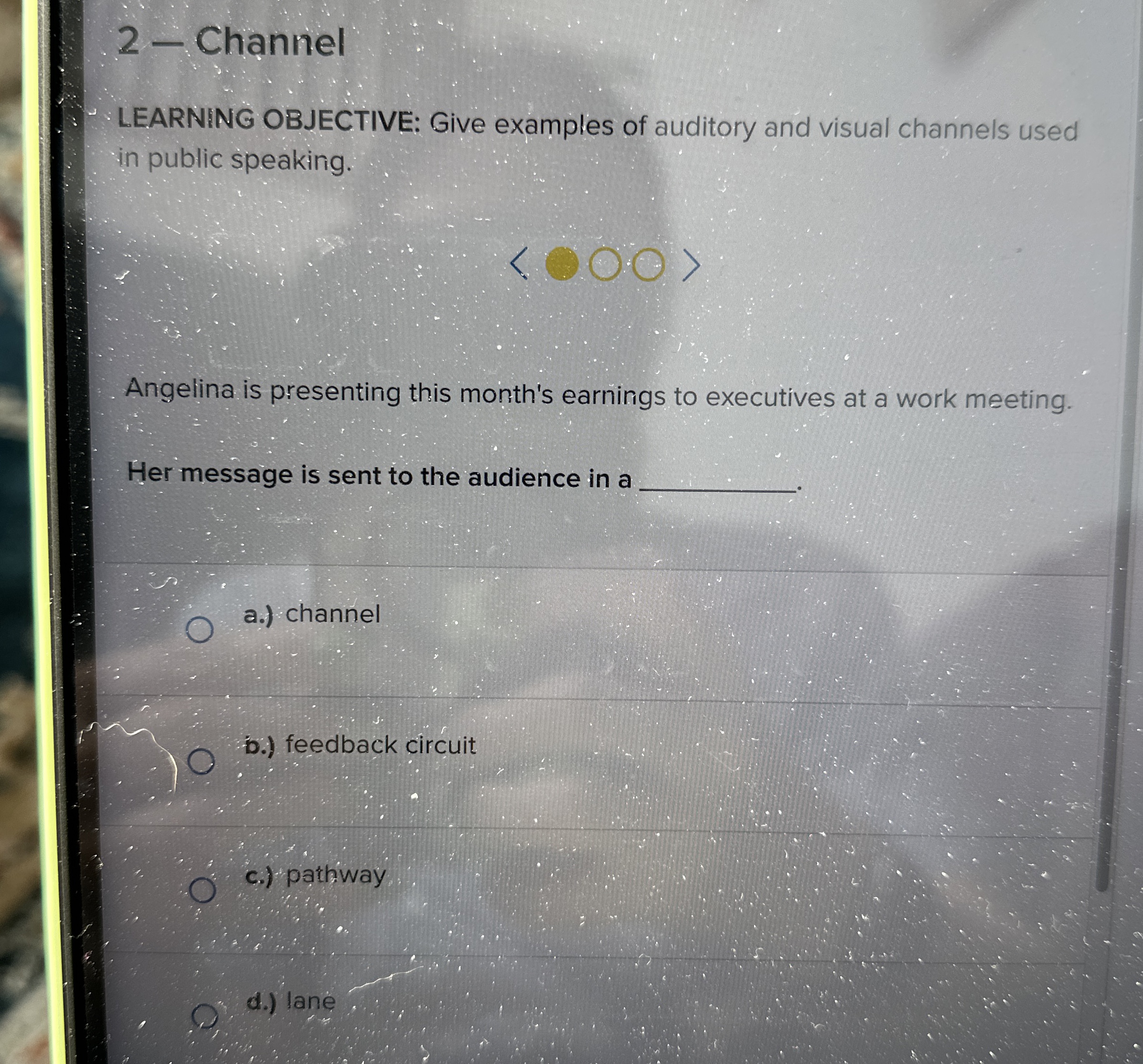Solved 2-ChannelLEARNING OBJECTIVE: Give examples of | Chegg.com