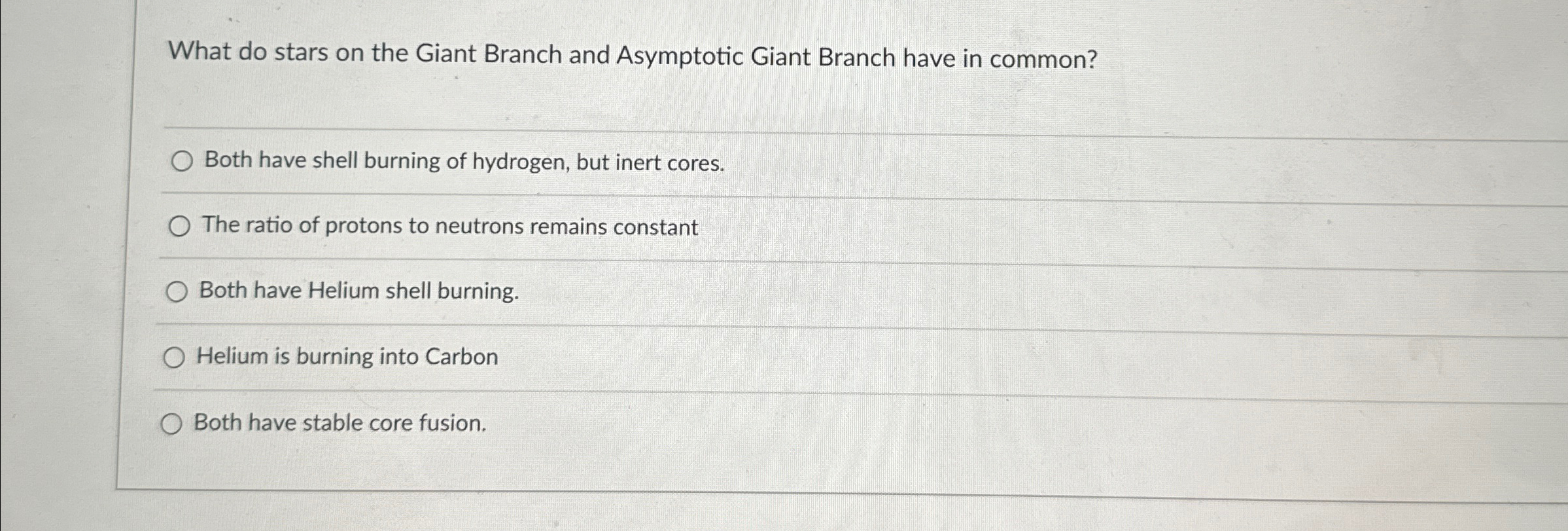 Solved What do stars on the Giant Branch and Asymptotic | Chegg.com