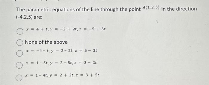 Solved The parametric equations of the line through the | Chegg.com