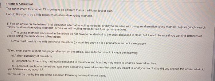 Solved Chapter 13 Assignment The assessment for chapter 13 | Chegg.com