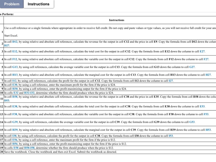 Solved Problem Instructions - Perform: Instructions Use a | Chegg.com