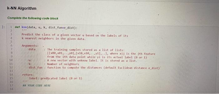 Solved Overview k-NN is a supervised machine learning | Chegg.com