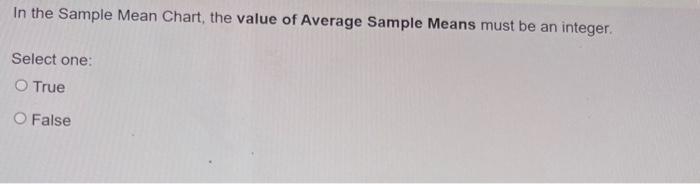 Solved In the Sample Mean Chart, the value of Average Sample | Chegg.com