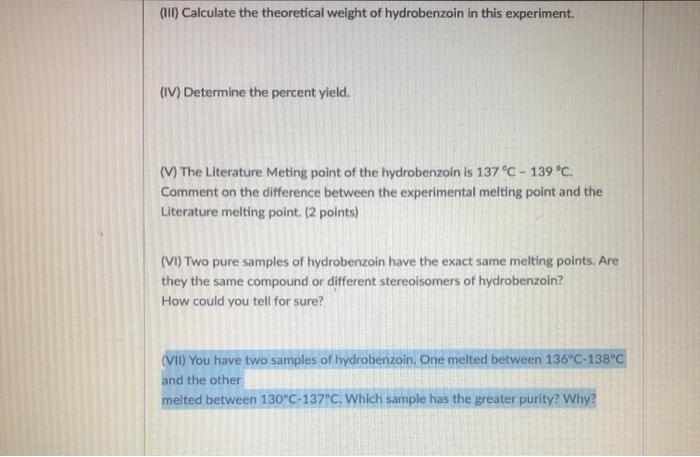 Solved In an experiment, a solid diketone (benzil) was | Chegg.com