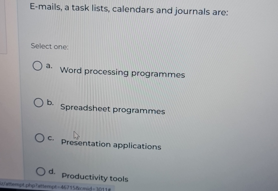 Solved E-mails, a task lists, calendars and journals | Chegg.com