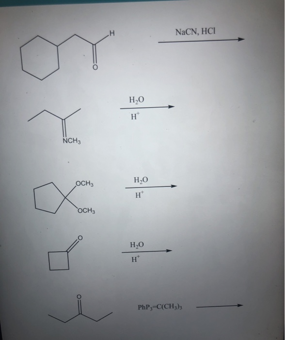 Solved NaCN, HCI HO H NCH3 OCH3 HO Н OCH3 HO H PhP;=C(CH3)3 | Chegg.com