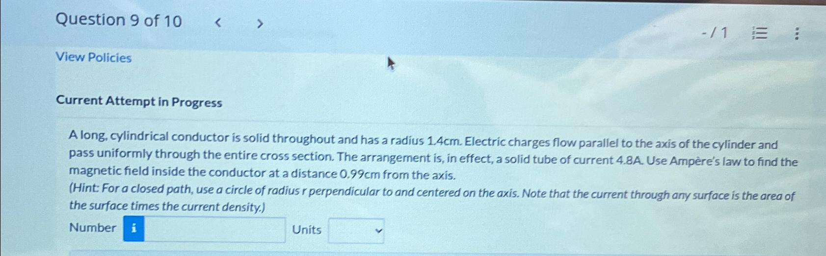 Solved Question 9 ﻿of 10-1vdotsvdotsView PoliciesCurrent | Chegg.com