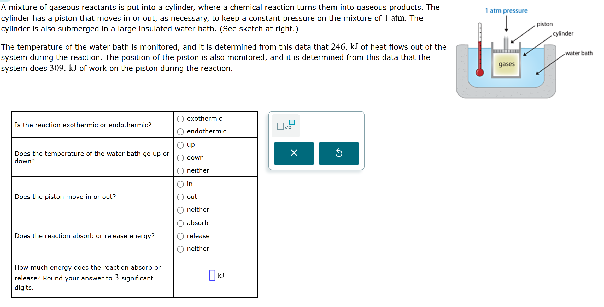 Solved The temperature of the water bath is monitored, and | Chegg.com