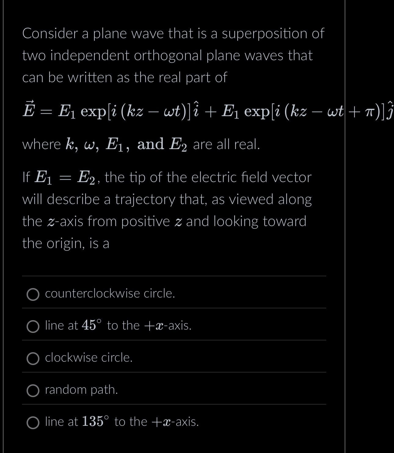 Solved Consider a plane wave that is a superposition of two | Chegg.com