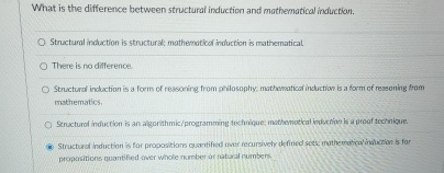 Solved What is the difference between structural induction | Chegg.com