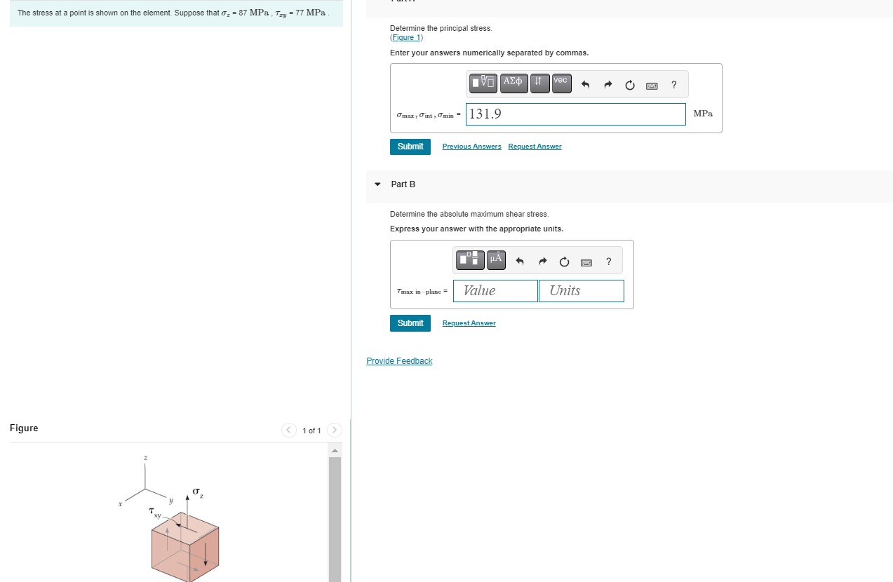 Solved The stress at a point is shown on the element. | Chegg.com