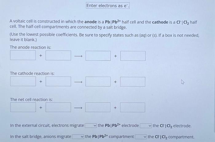Solved A voltaic cell is constructed in which the anode is a | Chegg.com