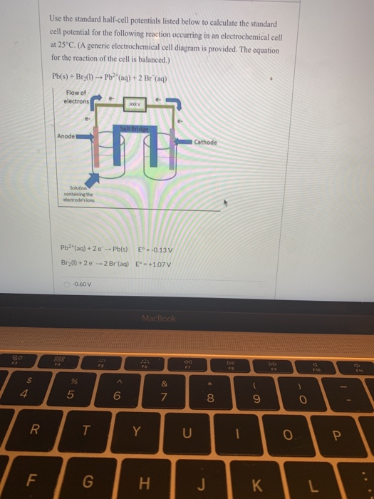 Solved Use the standard half-cell potentials listed below to | Chegg.com