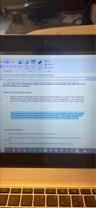Solved ad I 1 Paragraph Editing ent's format. Some content | Chegg.com