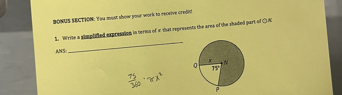 Solved BONUS SECTION: You must show your work to receive | Chegg.com