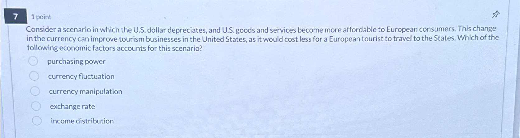 Solved 71 ﻿pointConsider a scenario in which the U.S. | Chegg.com