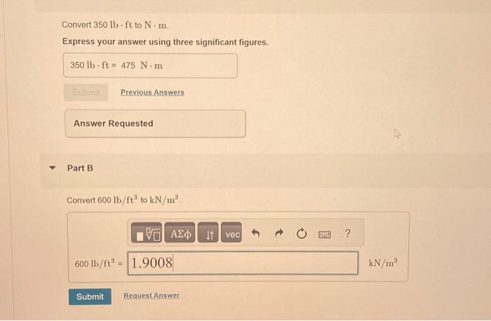 Solved Convert 350lb⋅ft to N⋅m. Express your answer using | Chegg.com