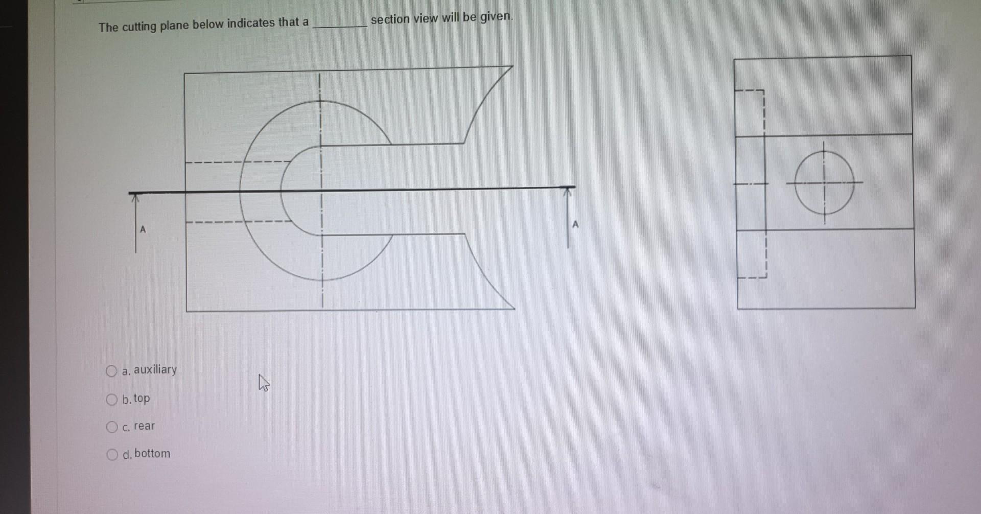 The cutting plane below indicates that a section view | Chegg.com