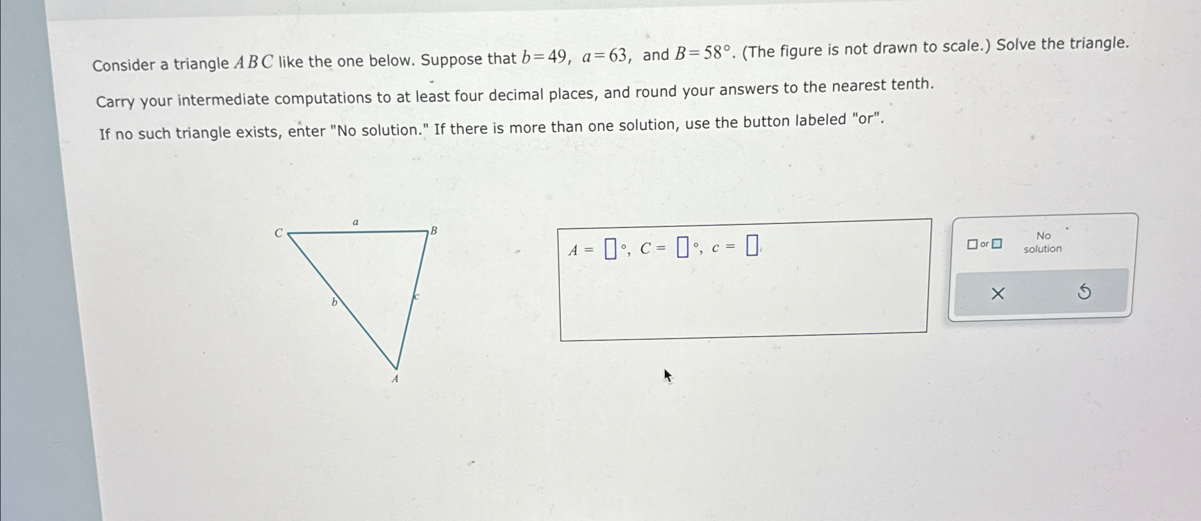 Solved Consider a triangle ABC like the one below. Suppose | Chegg.com