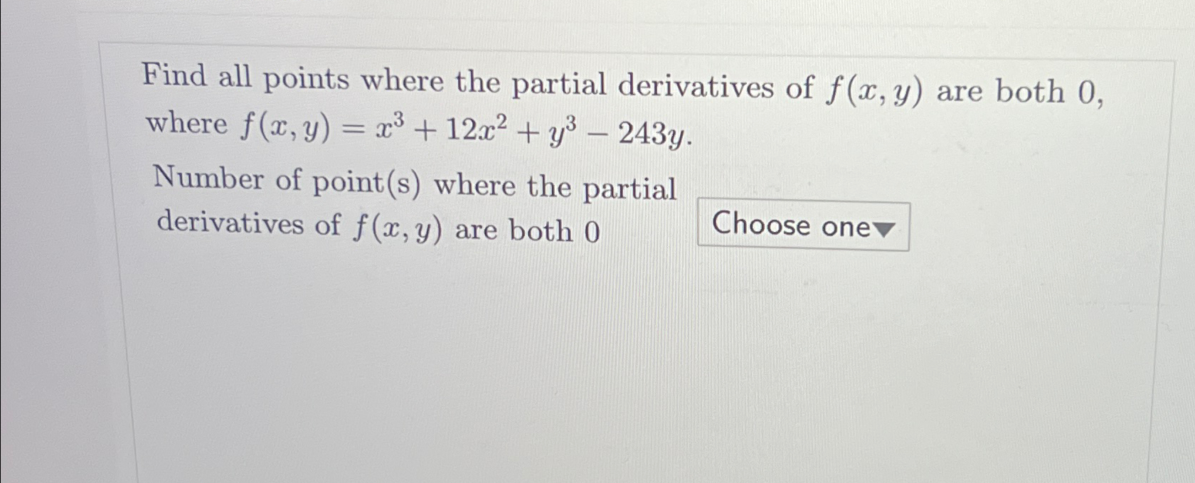 Solved Find all points where the partial derivatives of | Chegg.com
