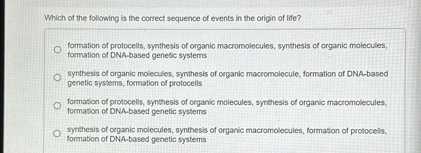 Solved Which of the following is the correct sequence of | Chegg.com