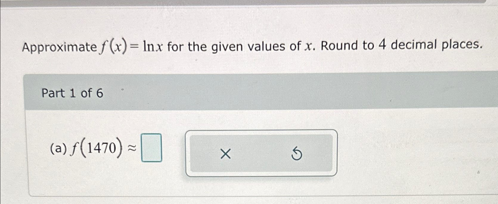 Solved Approximate f(x)=lnx ﻿for the given values of x. | Chegg.com