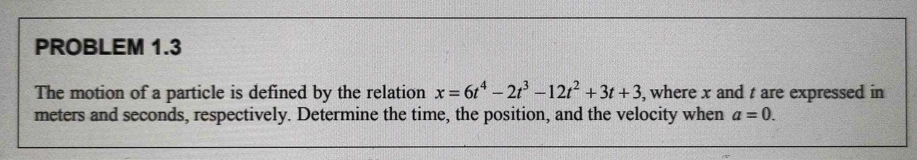 Solved The motion of a particle is defined by the relation x | Chegg.com