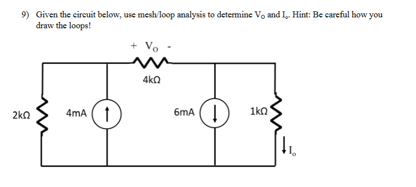Solved Given the circuit below, use meshloop analysis to | Chegg.com