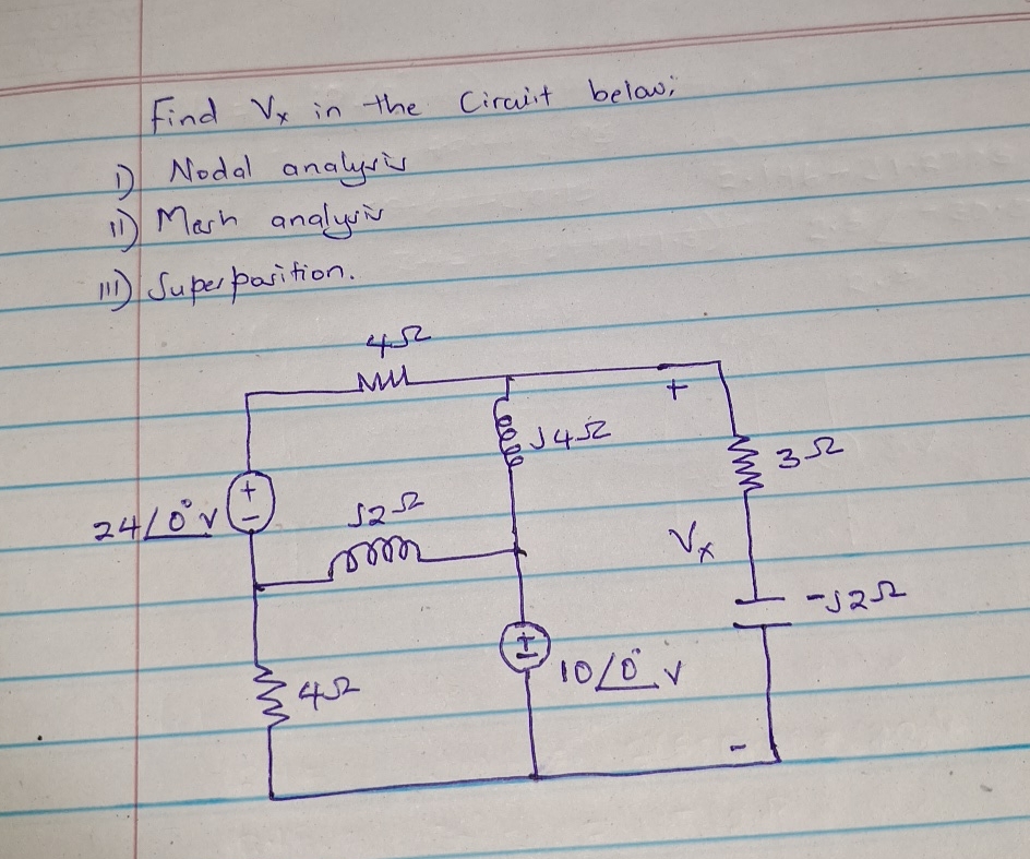 Solved Find Vx ﻿in the Circuit below;Nodal analysis | Chegg.com