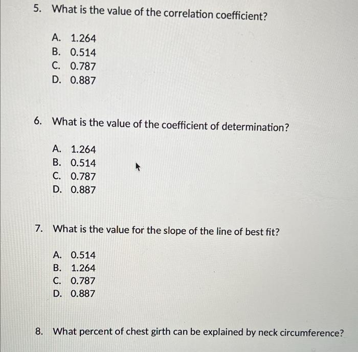 Solved Use for problems 5 - 9. The calculator output below | Chegg.com
